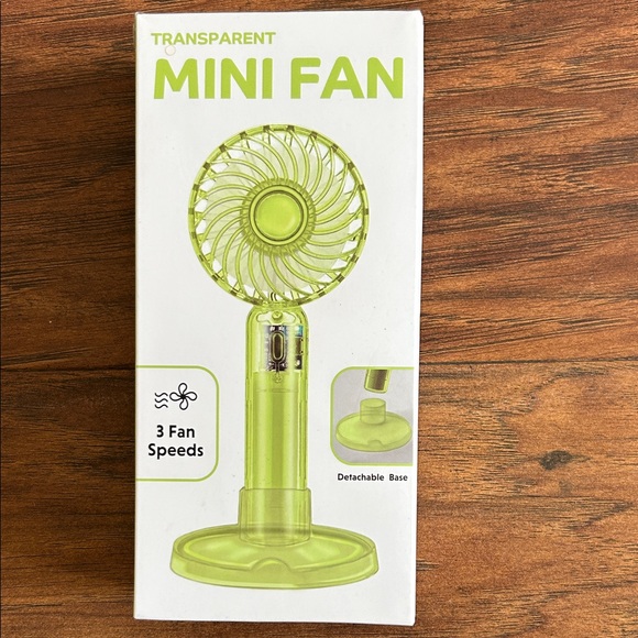 Other | Transparent Mini Fan Green | Poshmark
